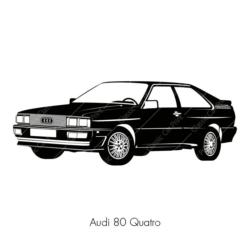 AUDI QUATRO, Classic Car Poster, Instant Digital Wall Art Print, German ...
