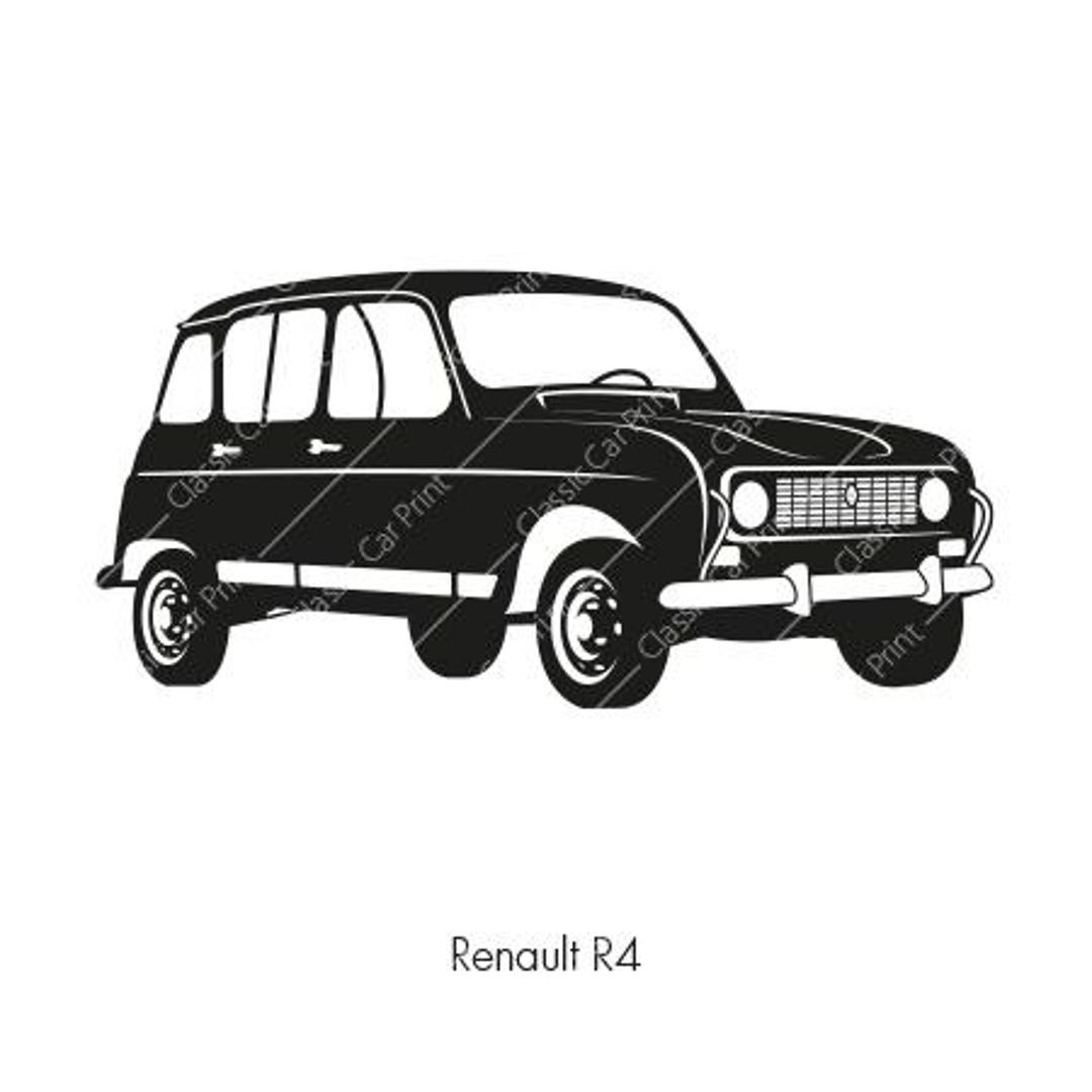 Renault 4 Classic Car Poster, Instant Digital Wall Print, French ...