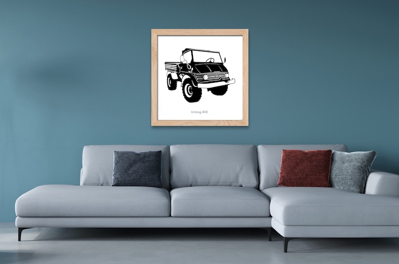MB UNIMOG 406, Classic Car Poster, Instant Digital Wall Art Print ...