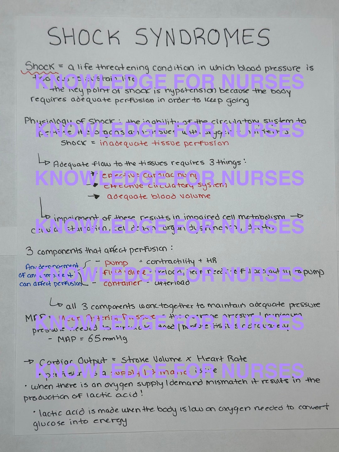 Shock Syndromes and Sepsis Study Guide for Nurses, Nursing Students ...