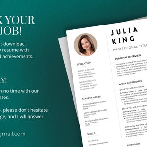 ATS Resume Template Word, Pages, Canva, Minimalist ATS CV Template ...