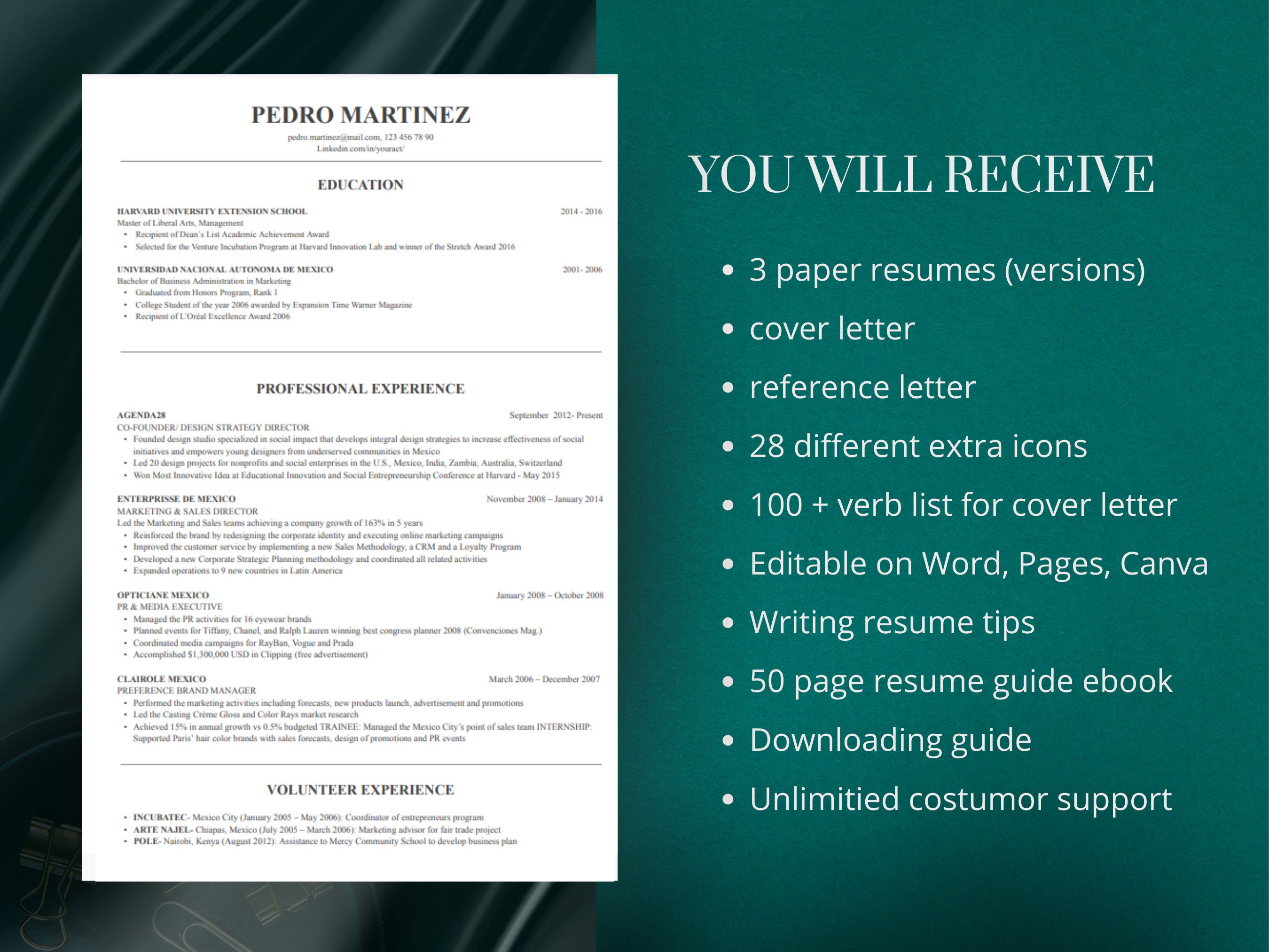 Student Resume Template Pack. Resume Template Edit in MS Word, Google ...