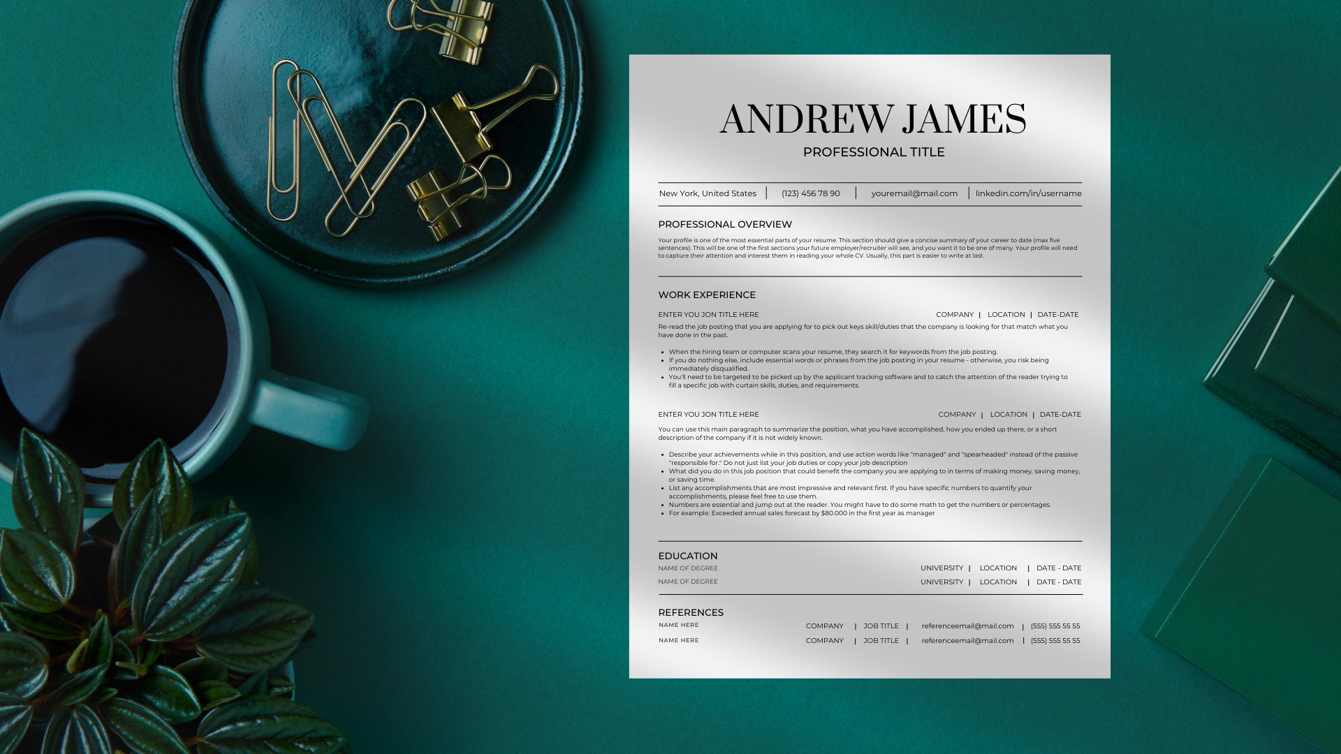 Resume Templates for Word, Apple Pages, Canva. Professional Resumes ...