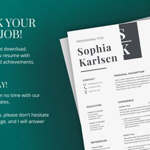 Minimalist Resume Template, Professional Modern Resume Template for ...