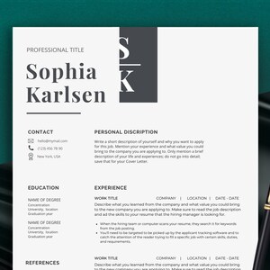Minimalist Resume Template, Professional Modern Resume Template for ...