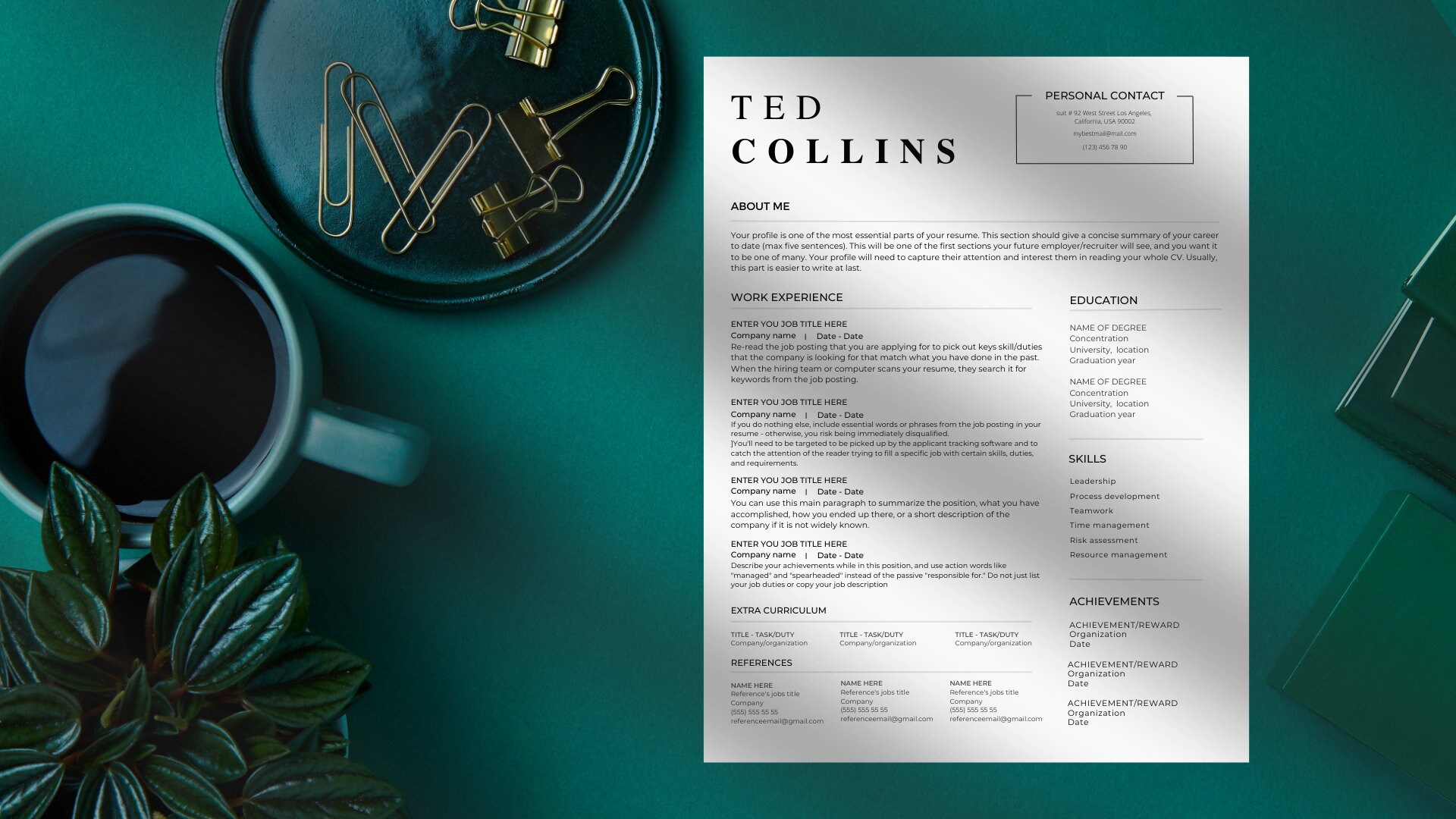 ATS Friendly Resume Template for Job Search in 2023. Easy to Edit With ...