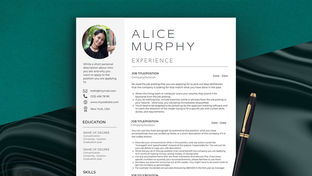 2023 Clean Resume Template. Easy to Edit in Canva (free Program ...