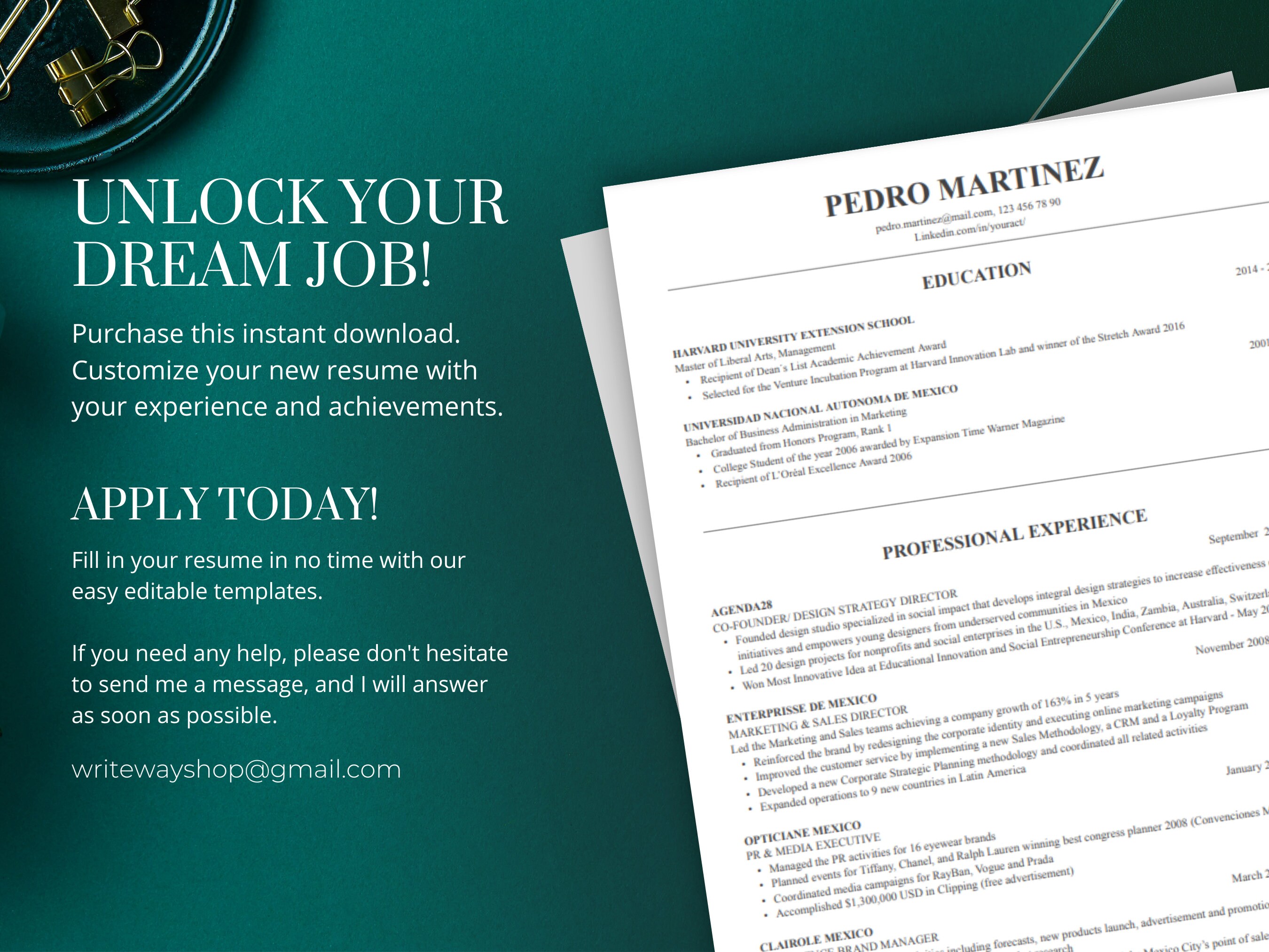 Student Resume Template Pack. Resume Template Edit in MS Word, Google ...