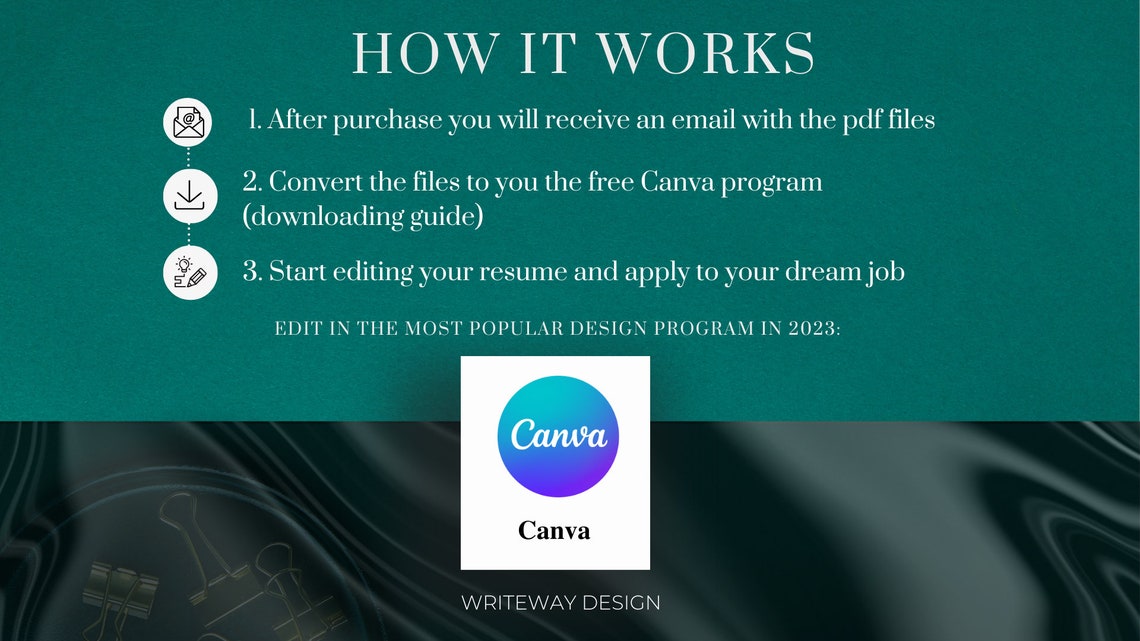 Professional Resume / CV Template Editable in Canva. Creative - Etsy