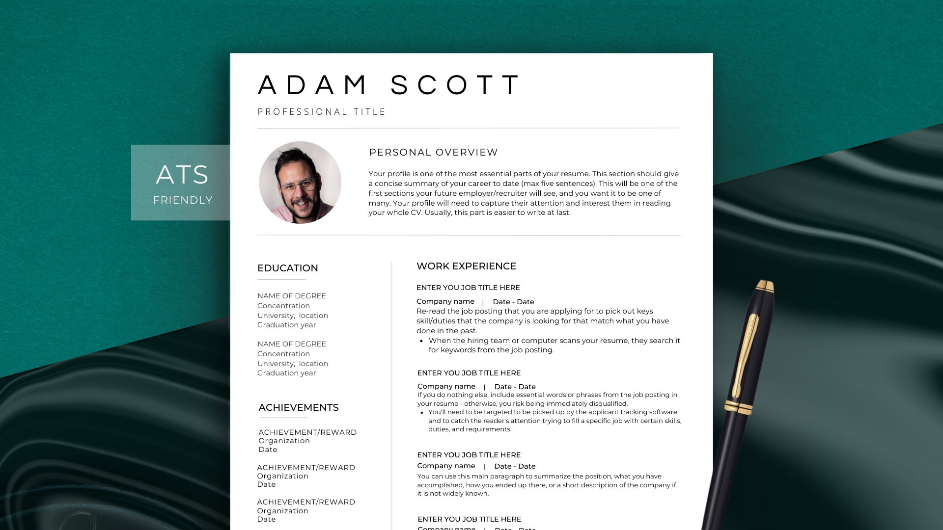 Professional ATS Friendly Resume Template for 2023. Simple and Easy to ...