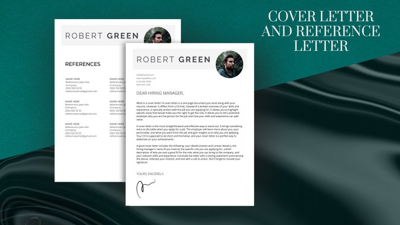 Professional Resume / CV Template Editable on Word, Pages, and Canva ...