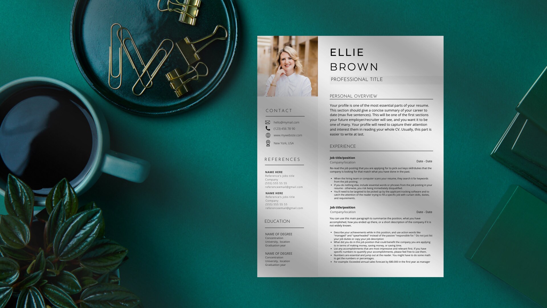 Resume Templates for Canva (free). Professional Resumes With Modern ...