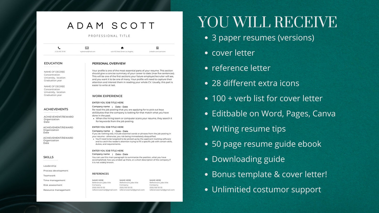 Professional ATS Friendly Resume Template for 2023. Simple and Easy to ...
