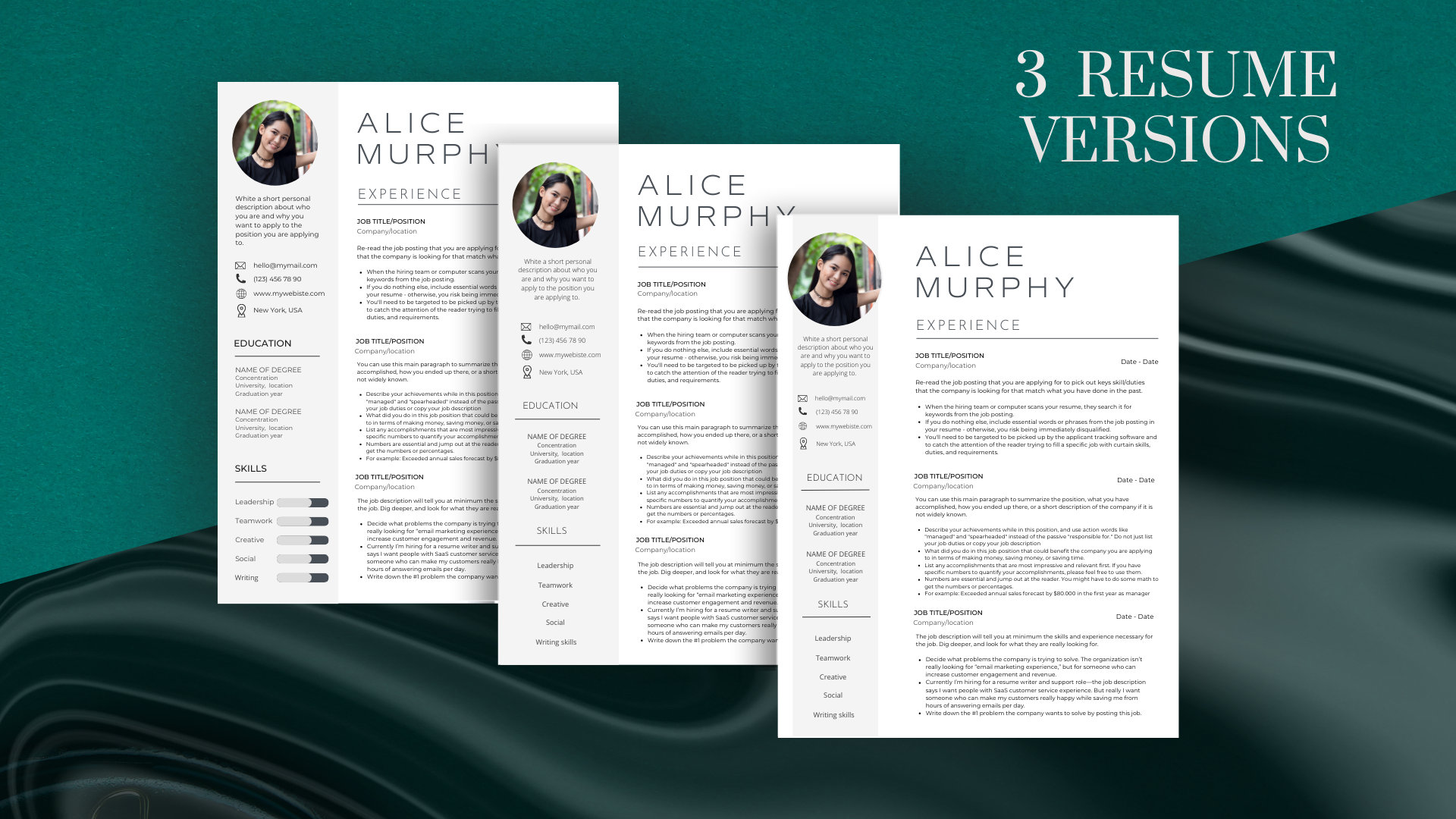 2023 Clean Resume Template. Easy to Edit in Canva free Program. Modern ...