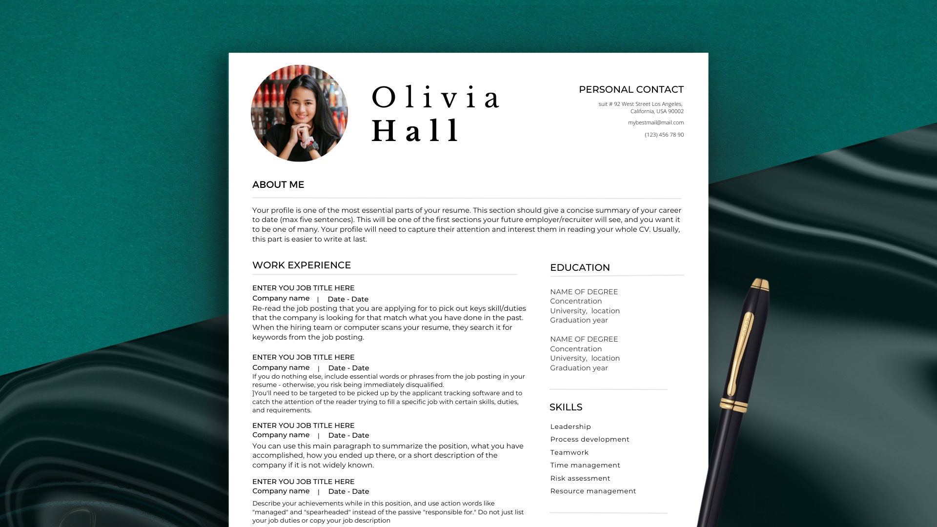 Professional Resume Template for 2023. Simple and Easy to Edit on MS ...