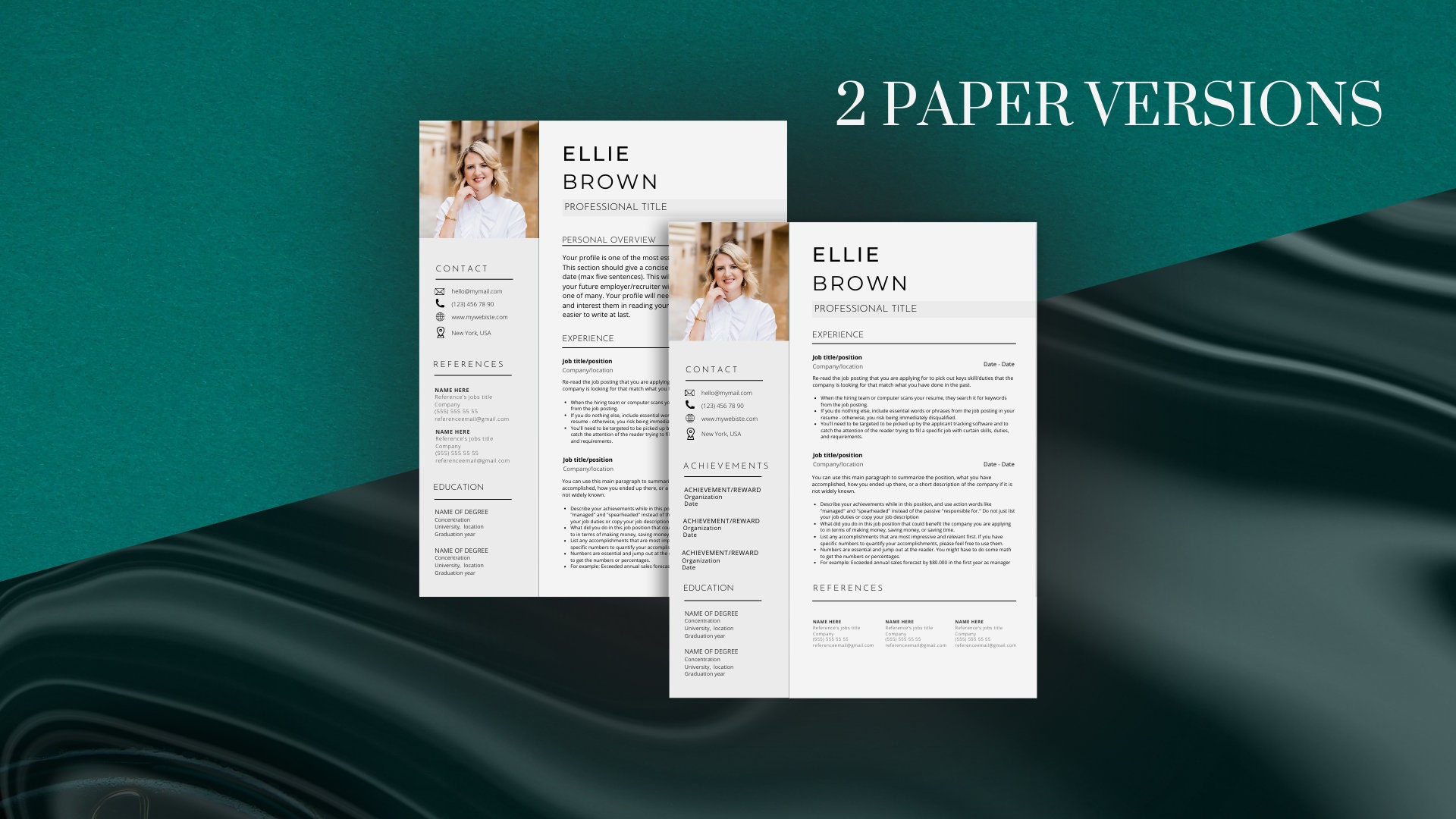 Resume Templates for Canva (free). Professional Resumes With Modern ...