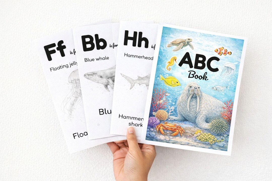 Ocean Animals Alphabet Coloring Book, ABC Letter Recognition & Phonics ...