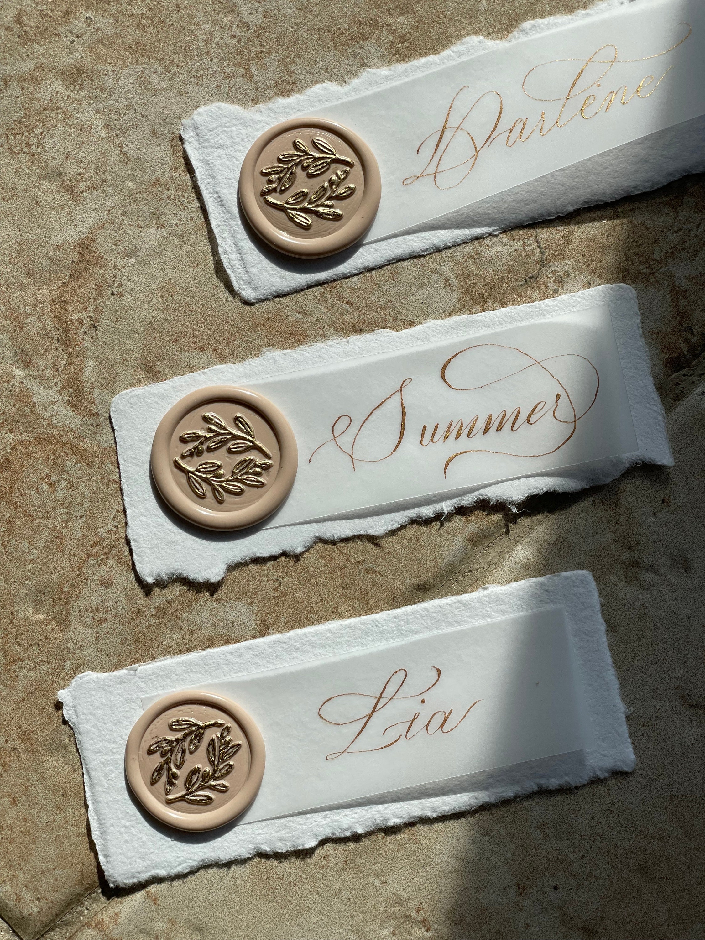 Calligraphy Place Cards Wax Seal Place Cards Wedding Place Cards Custom ...