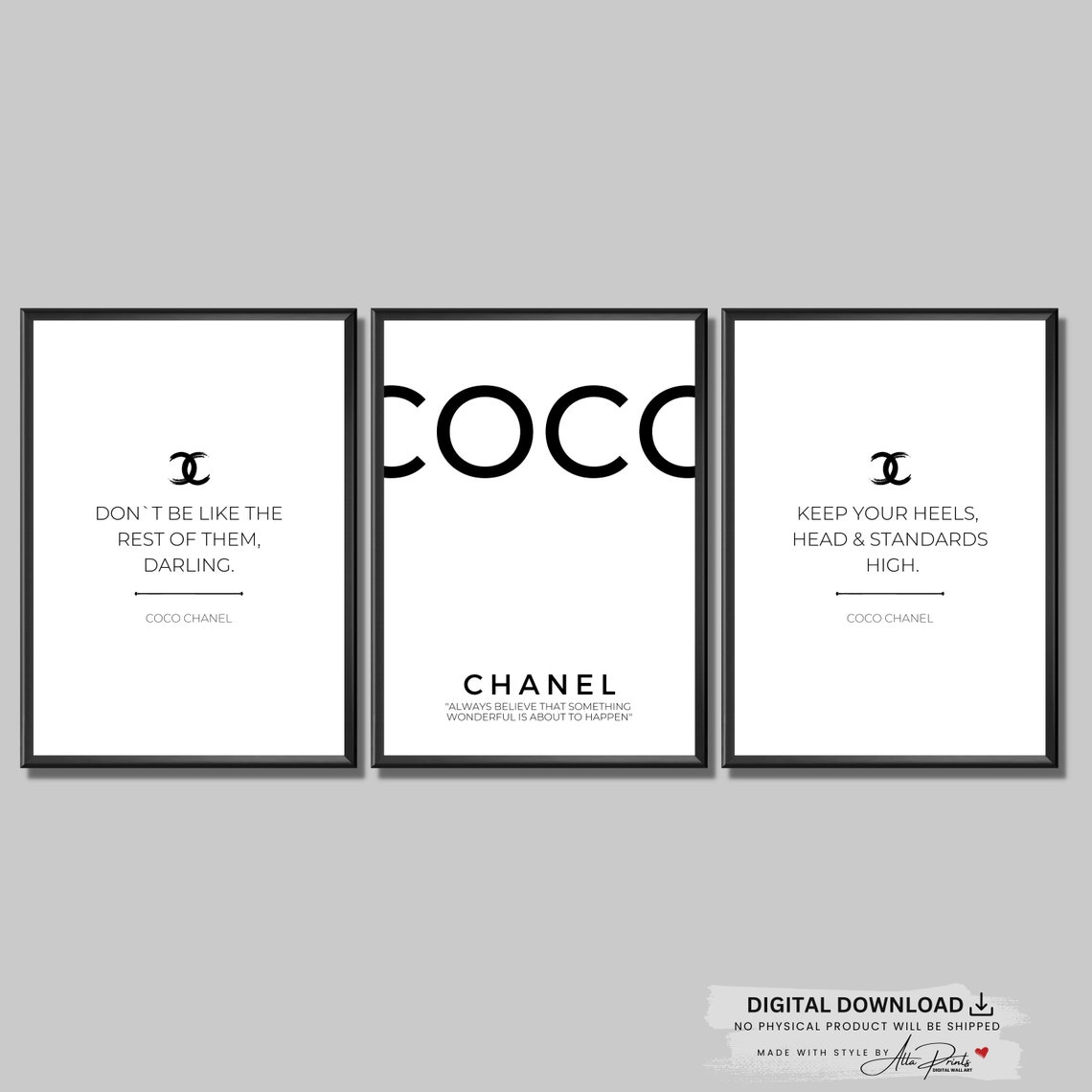 Set of 3 Fashion Prints, Fashion Quotes, Wall Art Set, Quote Prints ...