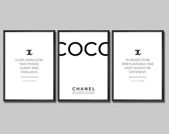 Set of 3 Fashion Prints, Fashion Quotes, Wall Art Set, Quote Prints ...