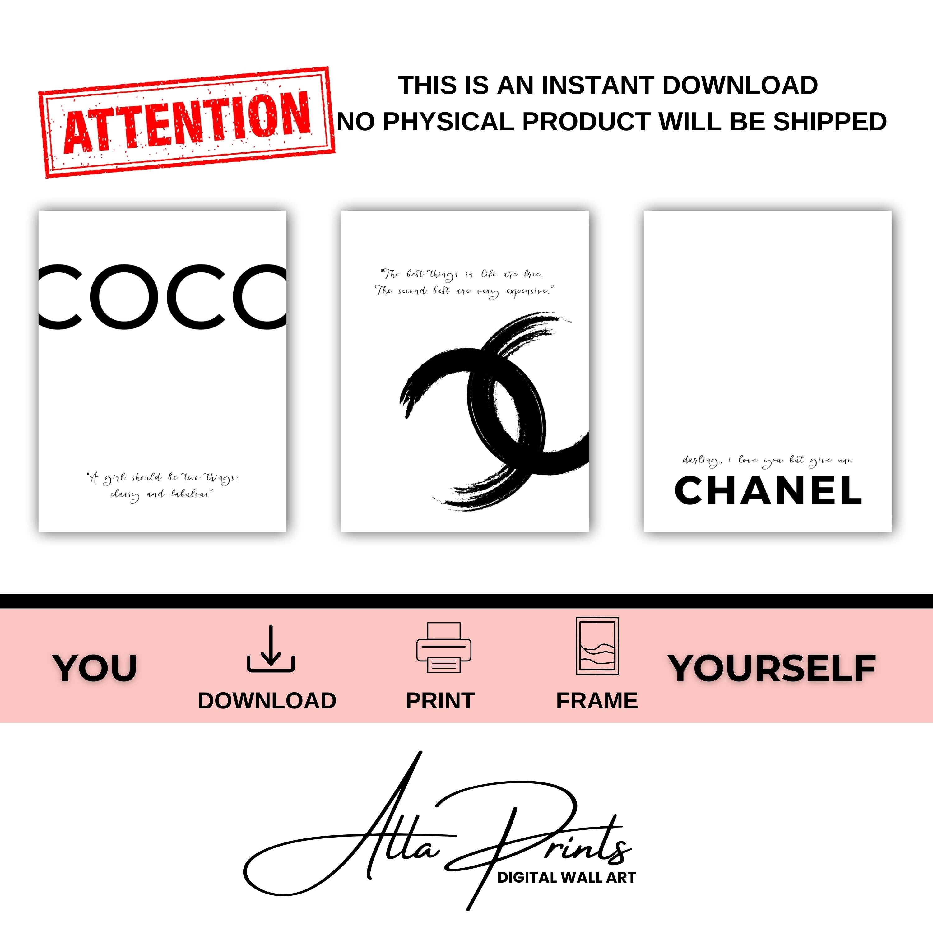 COCO Wall Art Set, Set of 3 Fashion Prints, Fashion Printable, Fashion ...