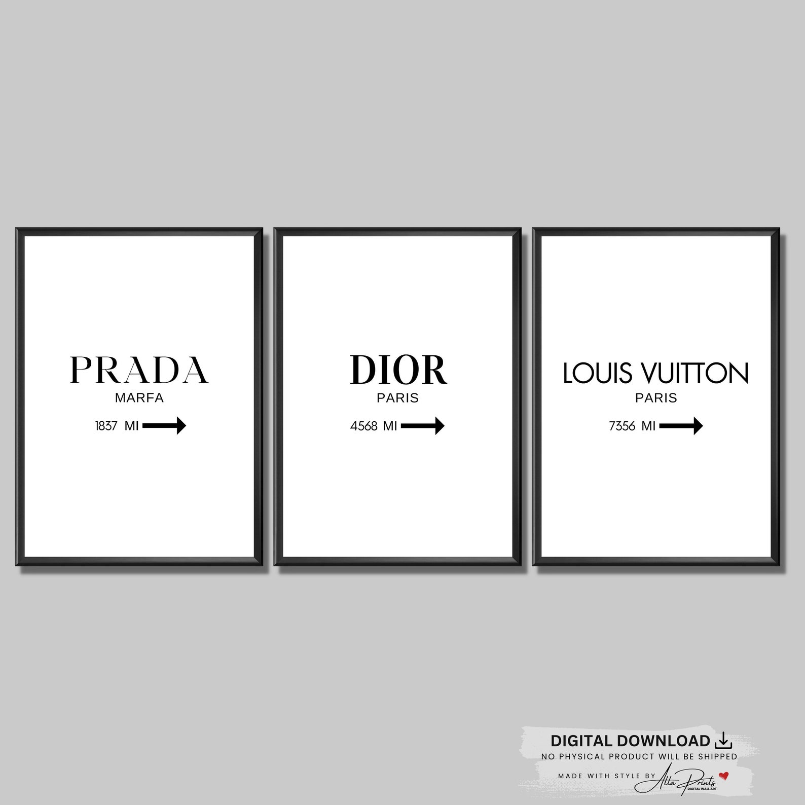 Luxury Fashion Prints Set of 3 Minimalist Fashion Decor, Designer Wall ...