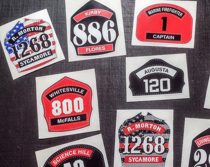 Custom Firefighter Helmet Shield Decal You Pick the Colors, Text, Font ...