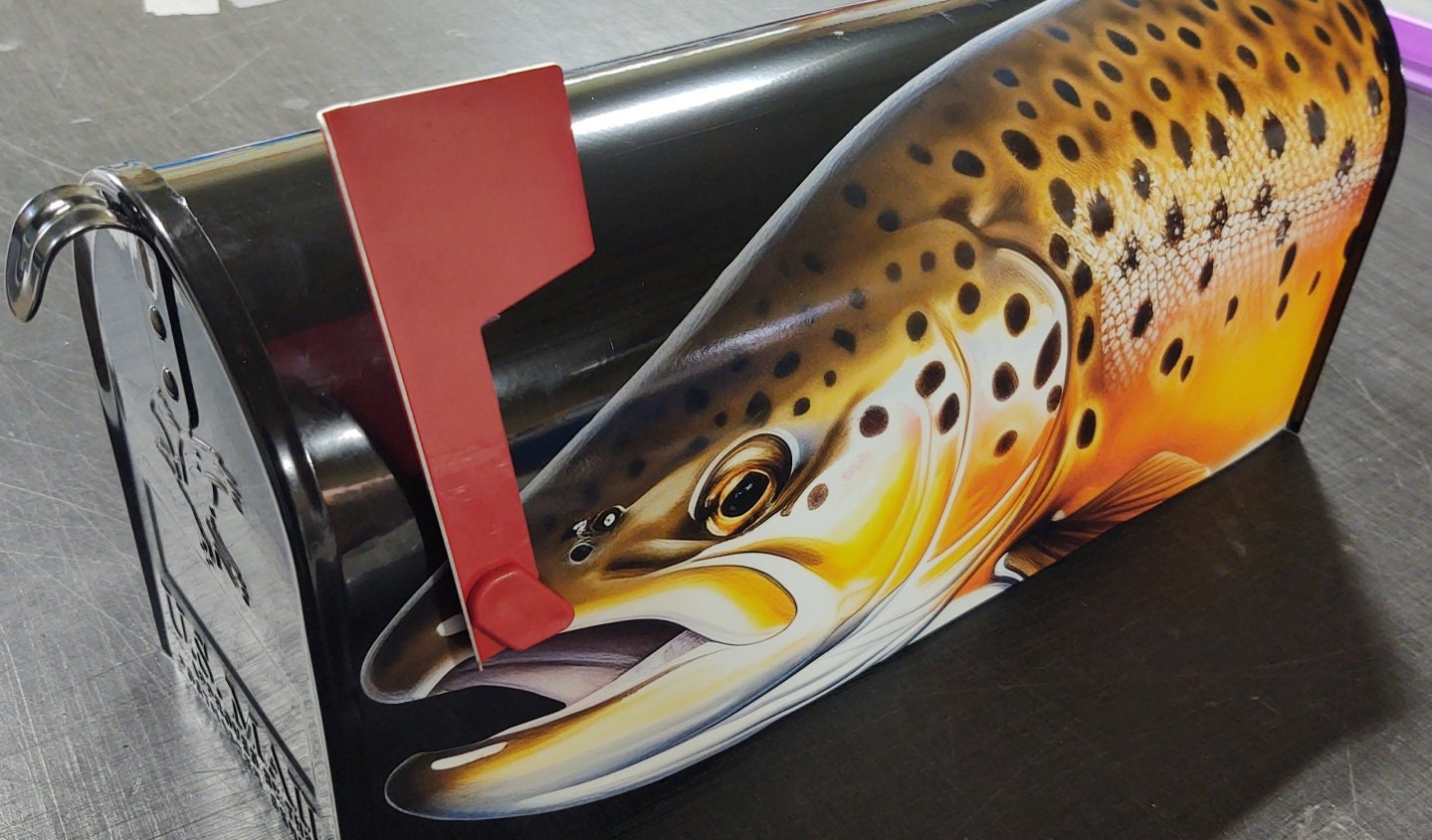 Brown Trout Mailbox Sticker Wrap Cover Graphics - Etsy