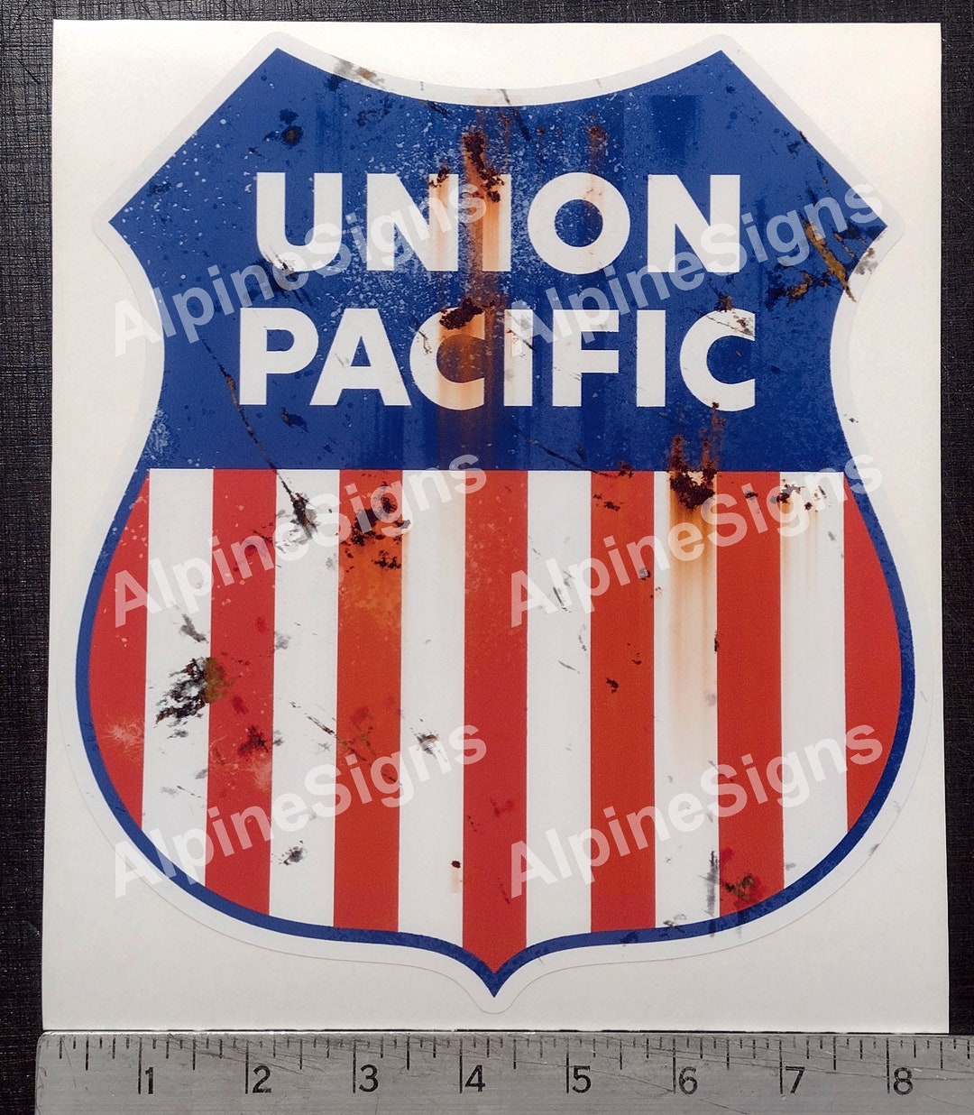 Vintage Looking Union Pacific Railroad Distressed Railway Train Sticker ...