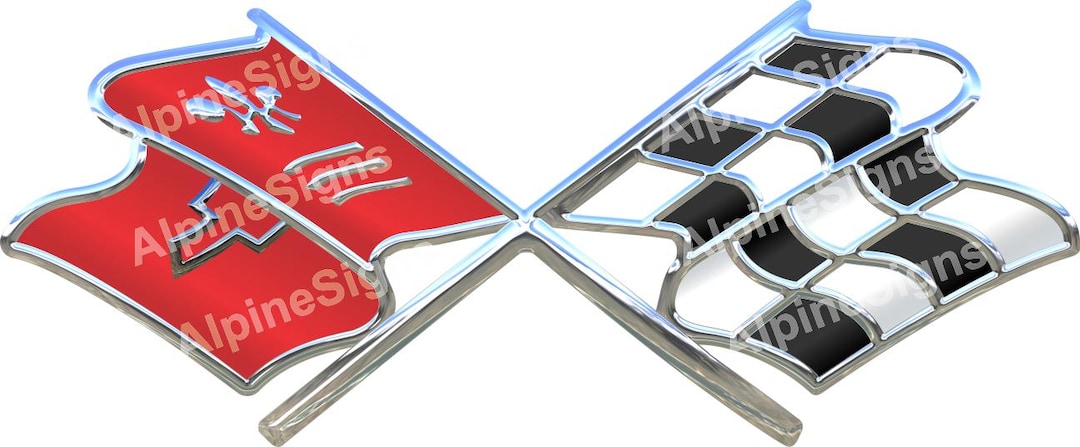 Chevy Chevrolet Cross Flags EXTRA LARGE Emblem Badge Sticker Decal - Etsy