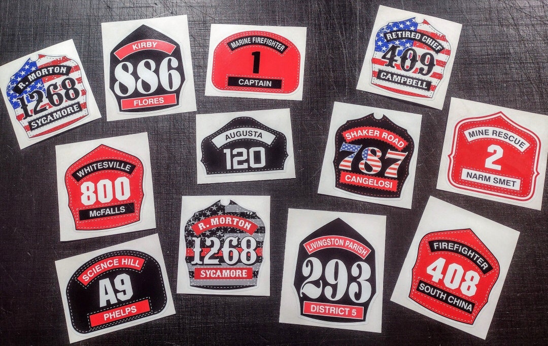 Fire Firefighter Engineer Fire Chief Captain Helmet Shield Sticker ...