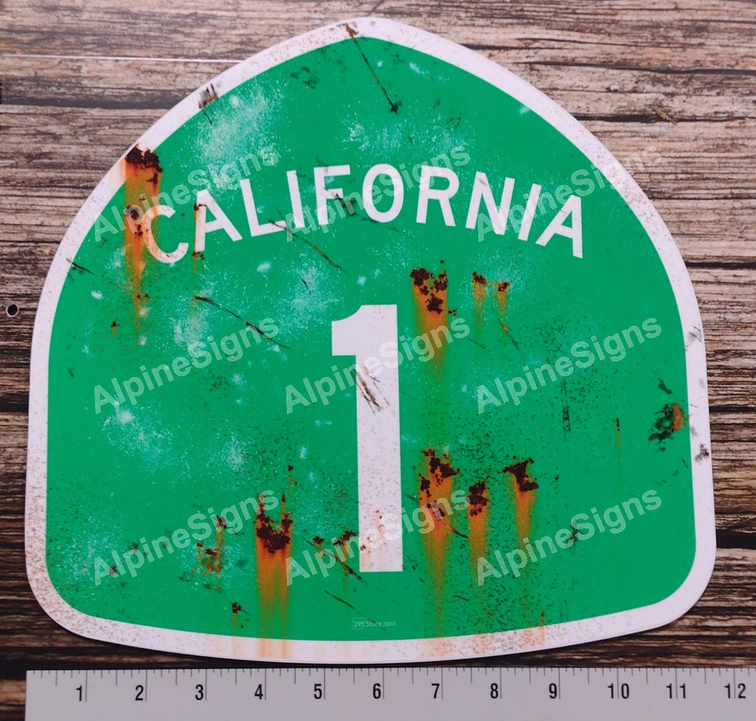California State Highway Sign, Pacific Coast Highway Sign, Distressed ...