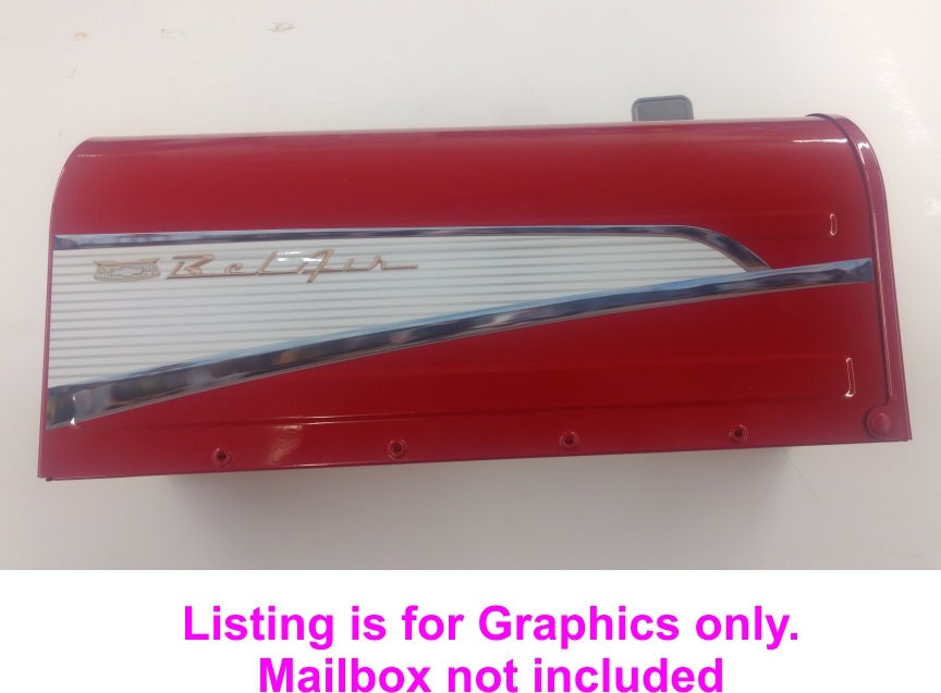 1957 Chevy Bel Air Mailbox Sticker Wrap Cover Graphics, Hot Rod Gift ...