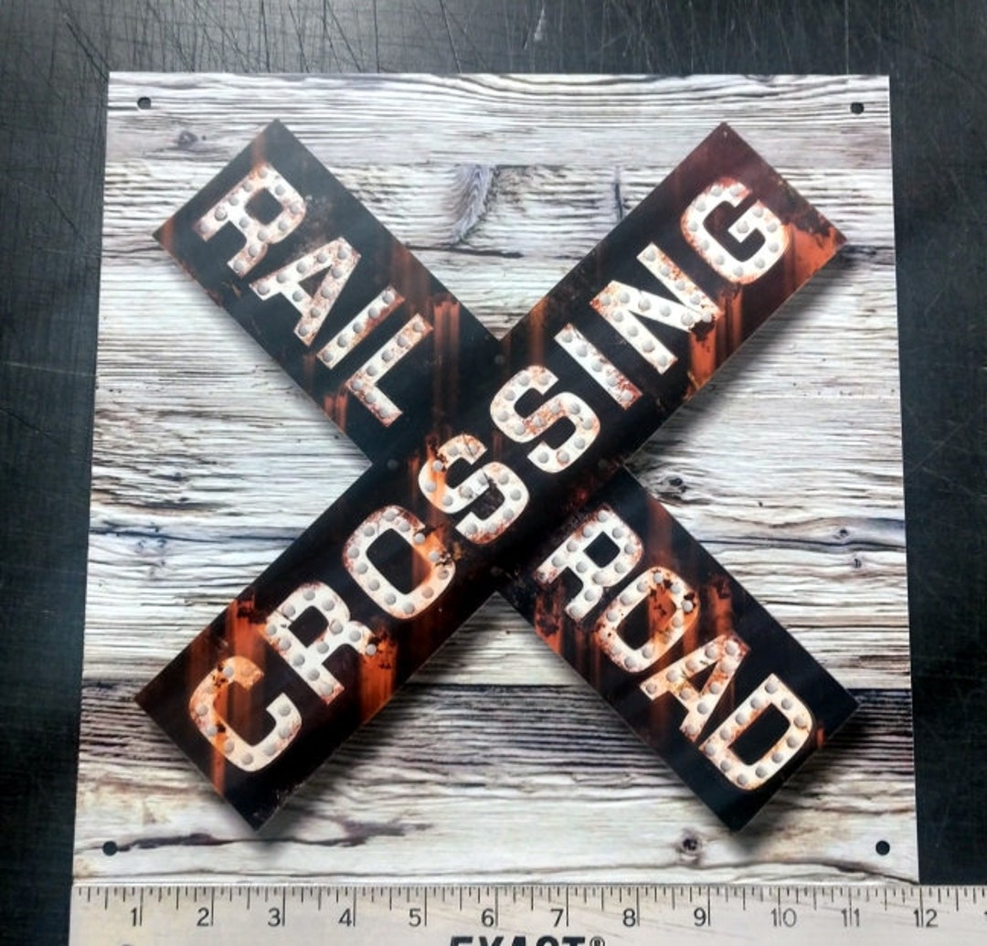 Railroad Crossing Sign, Railroad Crossbuck Sign, Rustic Sign, Vintage ...
