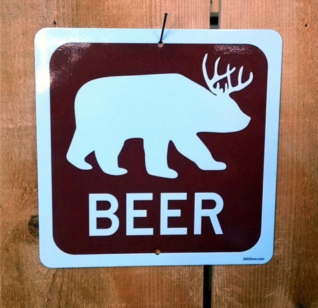 Beer Bear Sign - Aluminum for Outdoors or Indoors. Bar Sign. Saloon ...