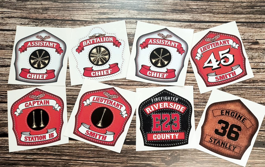 Fire Firefighter Engineer Fire Chief Captain Helmet Shield Sticker ...