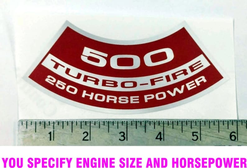 Custom Chevy Turbo-fire Air Cleaner Sticker Decal Any CID Any HP - Etsy