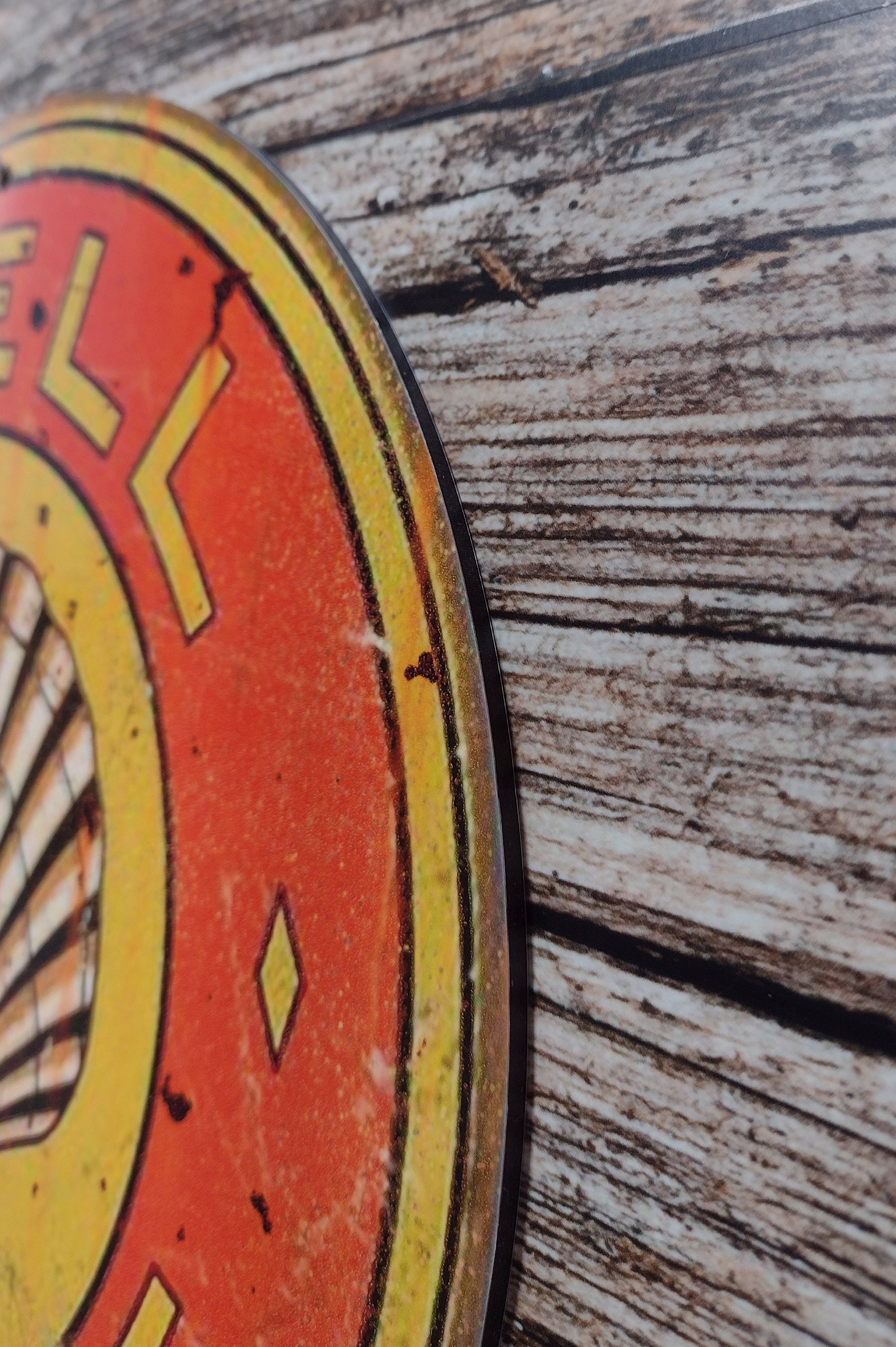 Vintage Reproduction Shell Gasoline Sign Distressed and Weathered ...