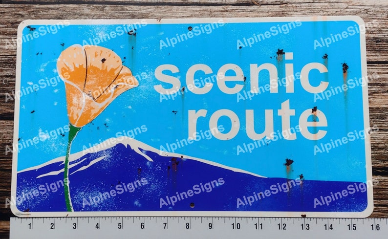 California Scenic Route Poppy Sign Aluminum for Outdoors - Etsy