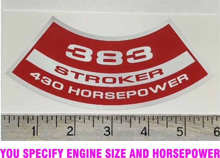 Custom Chevy Stroker Air Cleaner Sticker Decal - Etsy