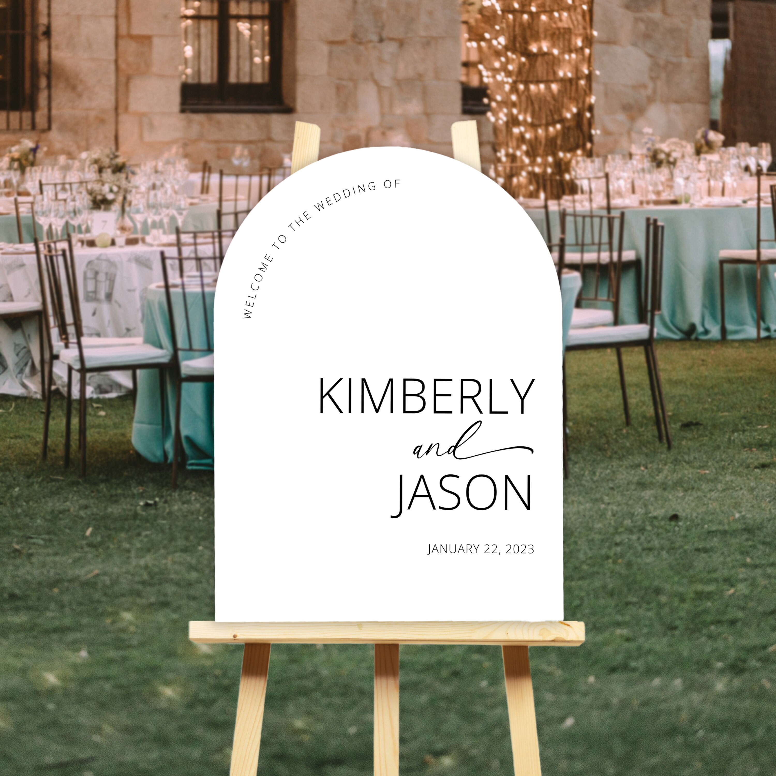 Arched Wedding Sign PVC Welcome Sign Arched Welcome Sign Wedding ...