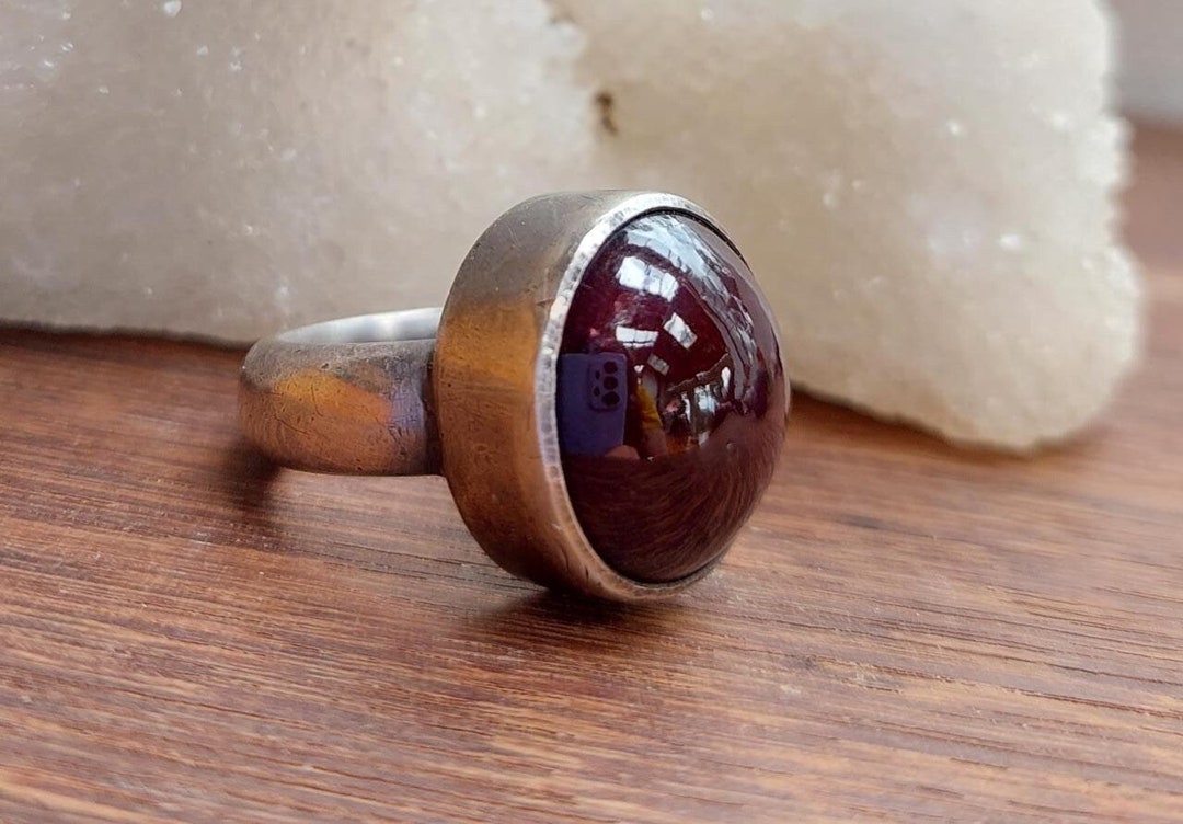 Star Garnet Ring (950 Silver) - Metaphysical Crystal - Healing Stone - Etsy