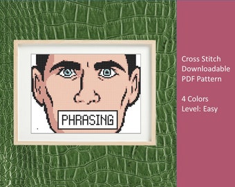Pulp Fiction Cross Stitch Pattern Digital Print Instant - Etsy