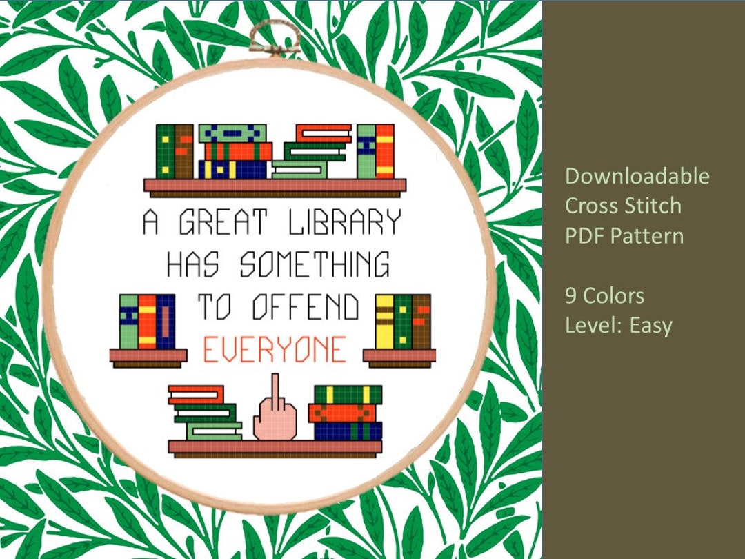 Great Libraries Offend Cross Stitch Pattern - Etsy