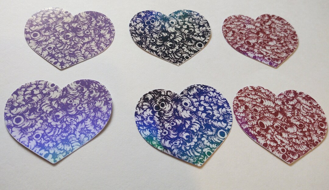 Maggot Heart Holographic Sticker - Etsy