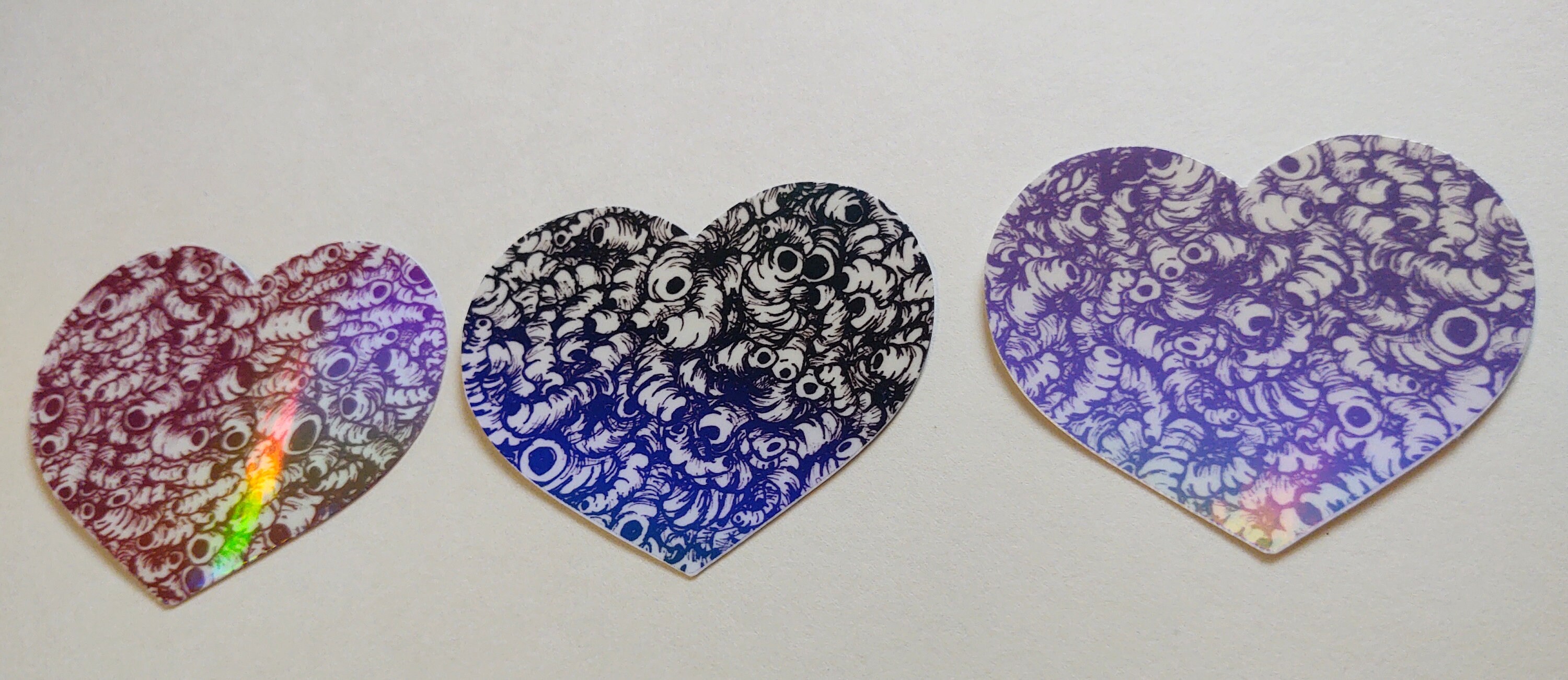 Maggot Heart Holographic Sticker - Etsy