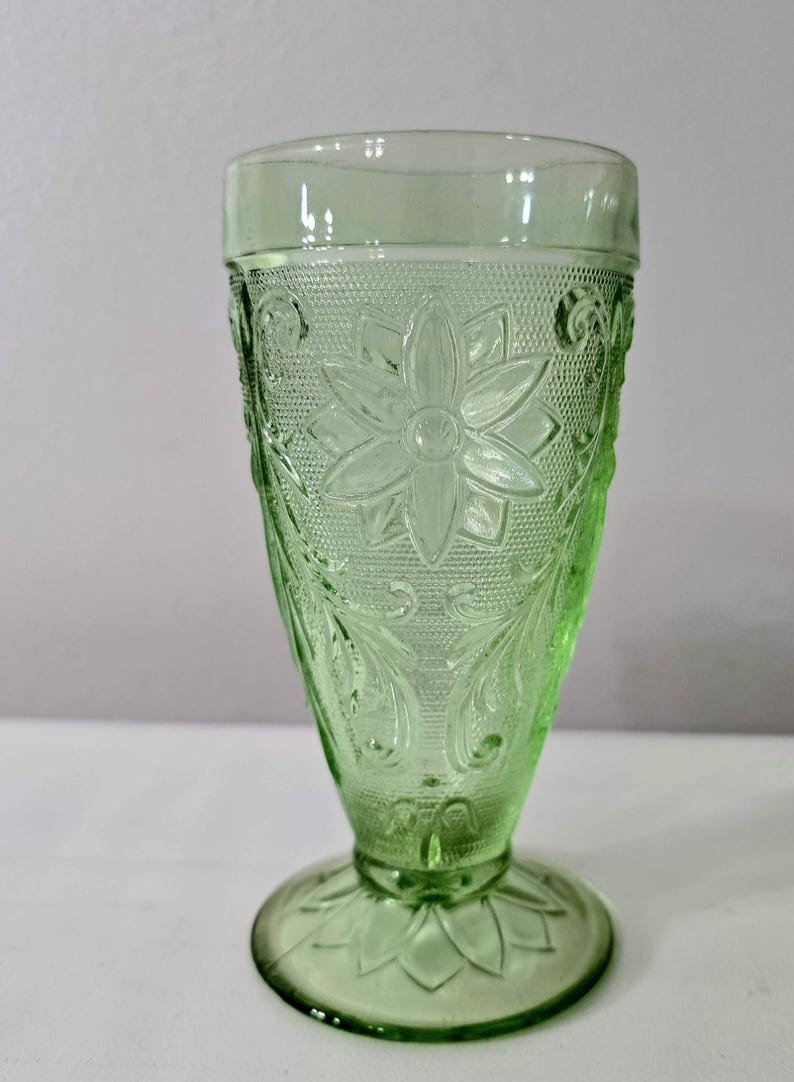 Vintage TIARA Sandwich Chantilly Green Iced Tea Glasses Set of 6 - Etsy