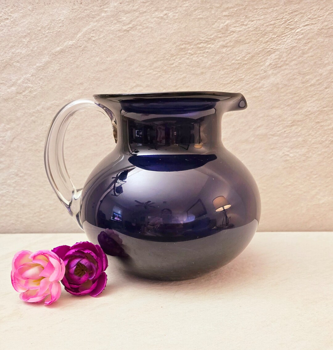 Vintage Amethyst Purple Glass Pitcher by Gorgeous Designs - Etsy