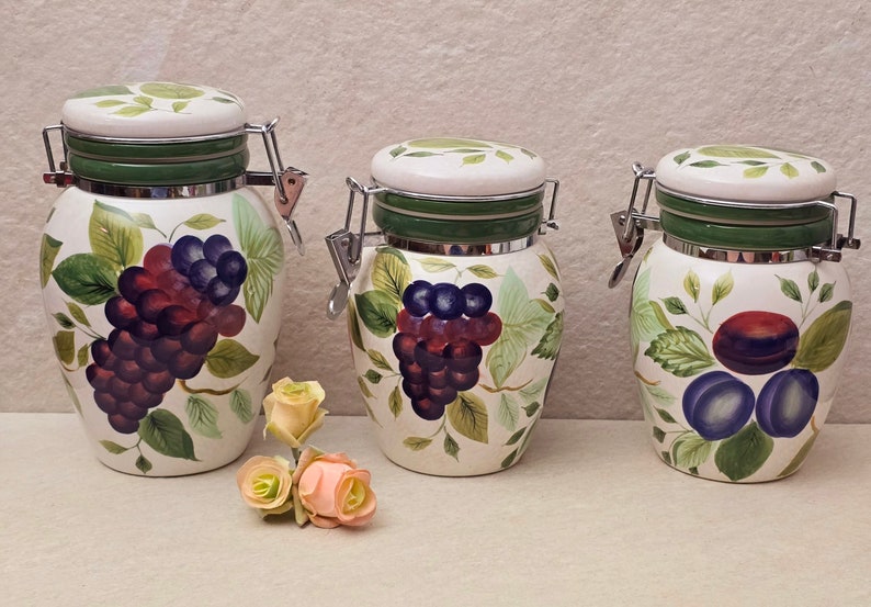 Vintage ONEIDA Sakura Sonoma Canisters and Napkin Holder Set - Etsy