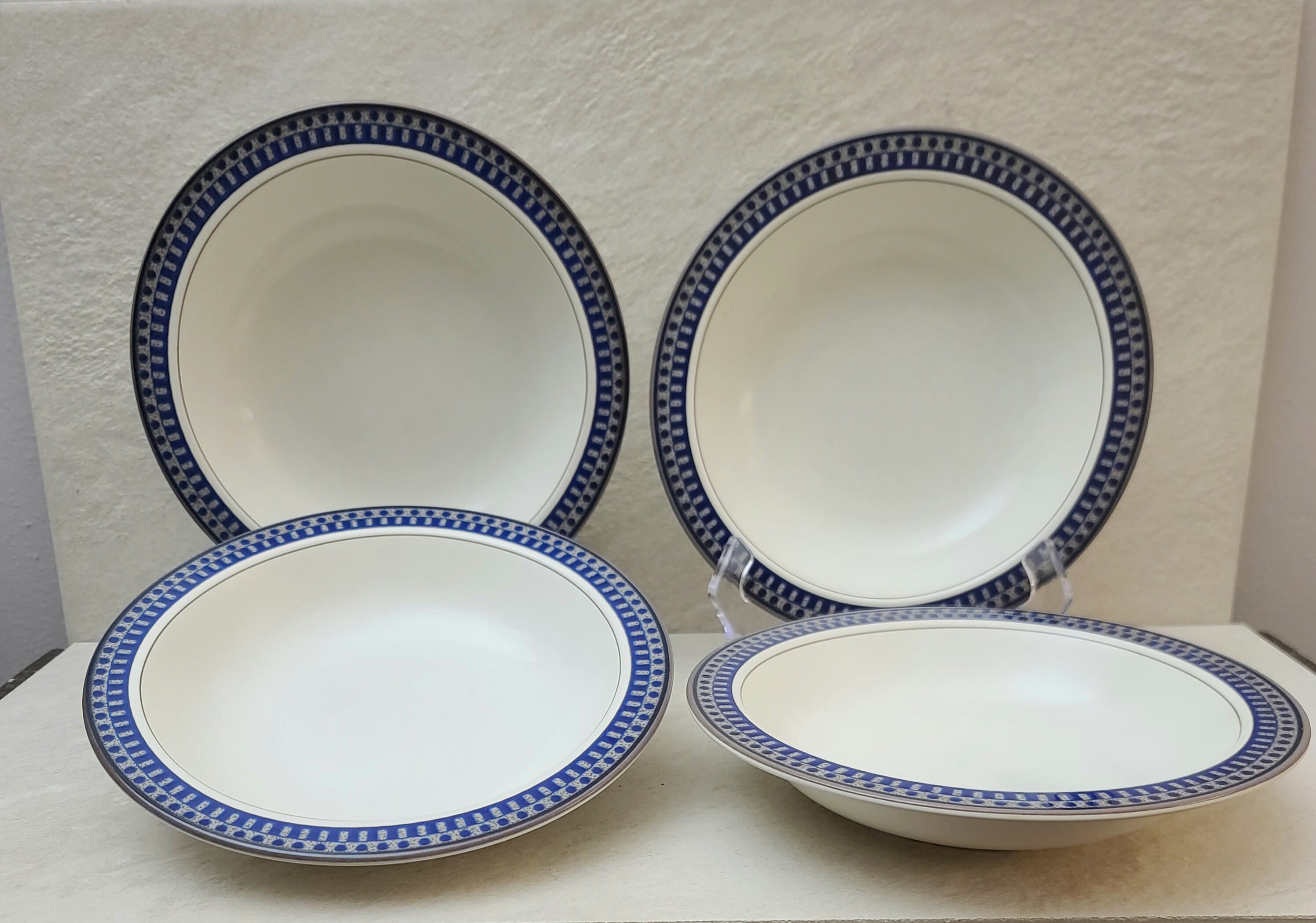 Mikasa Potter's Touch Aztec Blue Stoneware Rim Set of 4 Soup/cereal ...